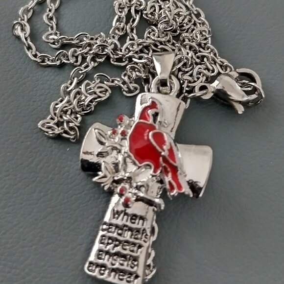 White Cross | Jewelry | Red Cardel Bird Cross | Poshmark